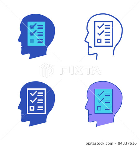 Obsessive-compulsive disorder icon set in flat... - Stock Illustration ...