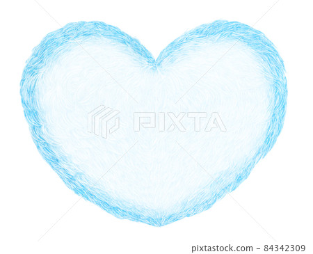 質地柔軟的心和復制空間藍色-插圖素材 [84342309] - PIXTA圖庫