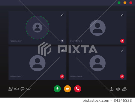 Web meeting and video conference application... - Stock Illustration ...