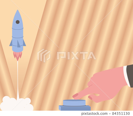 Man Hand Pressing Button To Launch Rocket To...-插圖素材 [84351130] - PIXTA圖庫