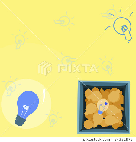 Glowing Light Bulb Drawing In Box Displaying... - Stock Illustration ...