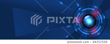 Blue technology wide banner with circuit board.... - Stock Illustration ...