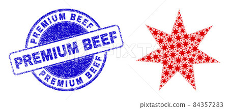 Scratched Premium Beef Watermark and Seven... - Stock Illustration ...