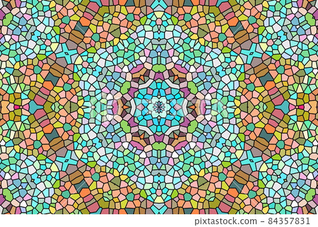 Stained glass-like geometric pattern design - Stock Illustration ...