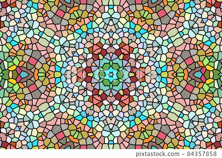 Stained glass-like geometric pattern design - Stock Illustration ...
