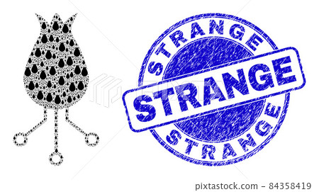 Scratched Strange Stamp Seal and Alien Egg... - Stock Illustration ...