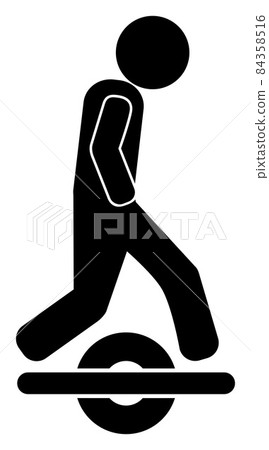 Raster Man Drive One Wheel Icon Illustration - Stock Illustration ...