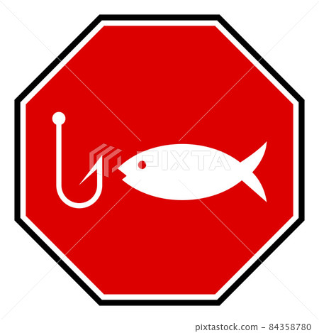 Raster Stop Fishing Octagon Icon Illustration - Stock Illustration ...