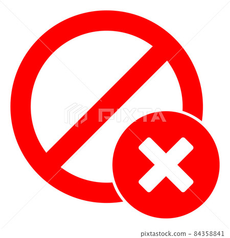 Raster Wrong Cancel Icon Illustration - Stock Illustration [84358841 ...