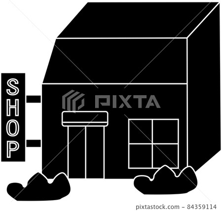 Cute shop silhouette - Stock Illustration [84359114] - PIXTA