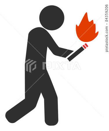 Raster Fire Arsonist Icon Illustration - Stock Illustration [84359206 ...