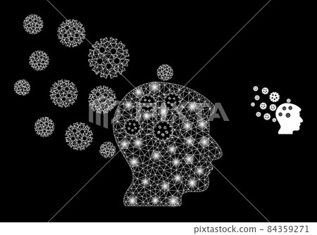Vector Mesh Web Brain Infection Trail with... - Stock Illustration ...