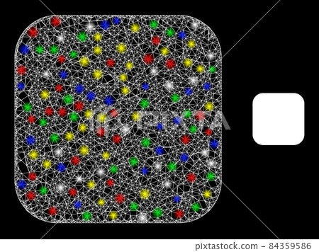 Glitter Hatched Net Rounded Square Icon - Stock Illustration [84359586 ...