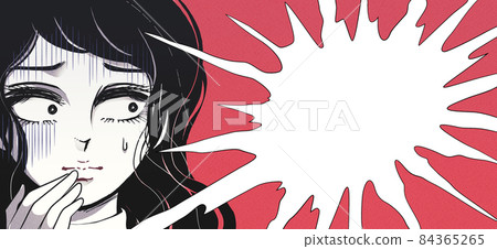 Showa cartoon style, shocking girl banner - Stock Illustration ...