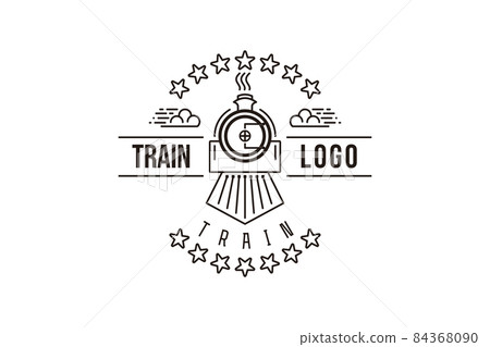 vintage mono line train logo Designs... - Stock Illustration [84368090 ...