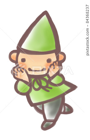 Hand-painted fluffy green dwarf - Stock Illustration [84368237] - PIXTA