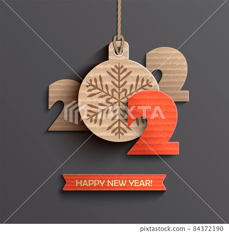 Modern Happy New Year 2022 paper design. - Stock Illustration [84372190 ...