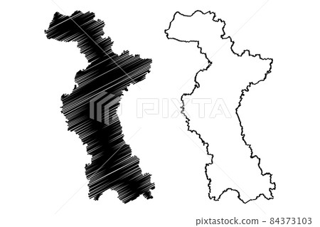 Zibo City (People's Republic of China, Shandong... - Stock Illustration ...