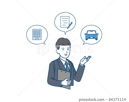 Explaining insurance Talking Men in suits... - Stock Illustration ...