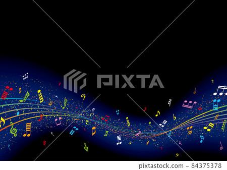 Colorful notes and staff notation Music image - Stock Illustration ...