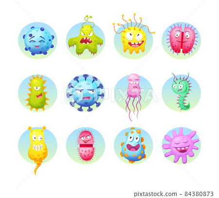 Microorganism, bacteria, microbes, cute germs,... - Stock Illustration ...