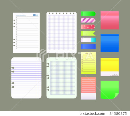 Paper notes on stickers, reminders notepads,... - Stock Illustration ...