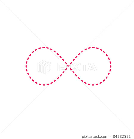 infinity symbol, simple icon dashed line.... - Stock Illustration ...