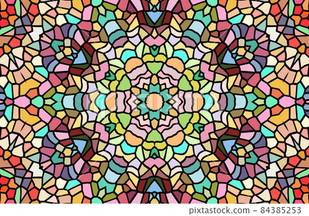 Stained glass-like geometric pattern design - Stock Illustration ...