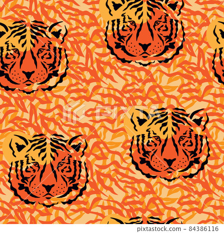 Tiger pattern 101 - Stock Illustration [84386116] - PIXTA