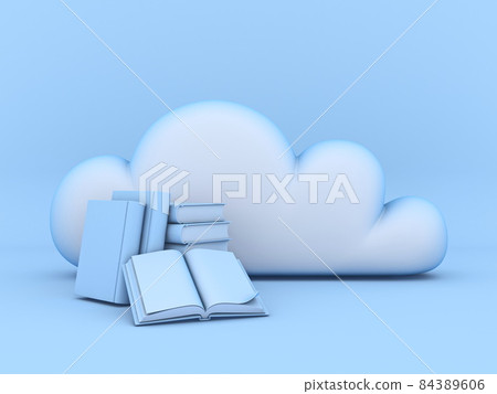 Cloud concept online books 3D - Stock Illustration [84389606] - PIXTA