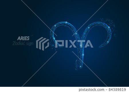 Abstract futuristic image of aries zodiac sign.... - Stock Illustration ...
