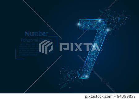 Abstract isolated blue image of a number seven.... - Stock Illustration ...