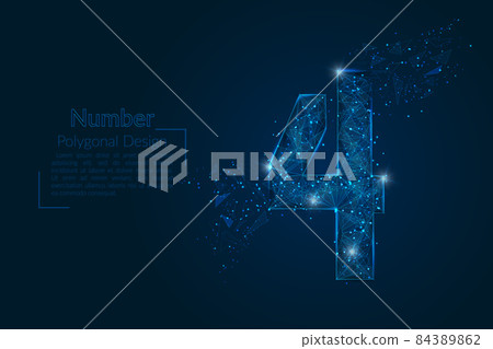 Abstract isolated blue image of a number four.... - Stock Illustration ...