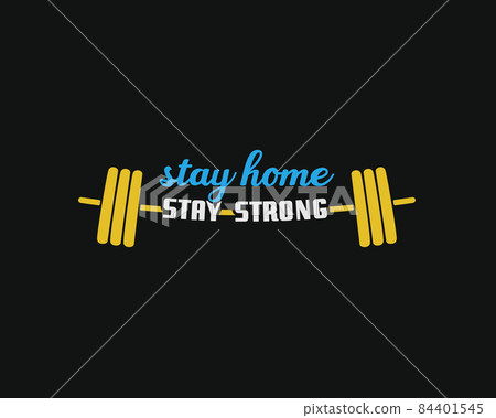 Stay Home stay strong trendy hand lettering... - Stock Illustration ...
