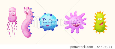 Microorganism, bacteria, microbes, cute germs,... - Stock Illustration ...