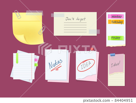 Paper notes on stickers, reminders notepads,... - Stock Illustration ...