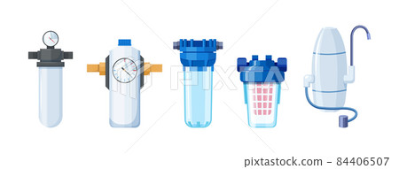 Water filter system set. Modern machine aqua... - Stock Illustration ...