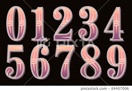 Vintage western numerals.Art font. - Stock Illustration [84407006] - PIXTA