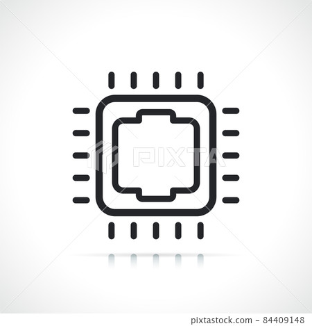 cpu or processor line icon - Stock Illustration [84409148] - PIXTA