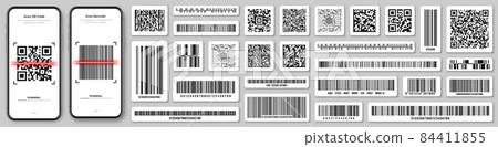 Product barcodes and QR codes. Smartphone... - Stock Illustration [84411855] - PIXTA