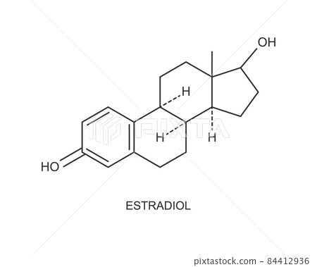 Estradiol icon. Chemical molecular structure.... - Stock Illustration ...