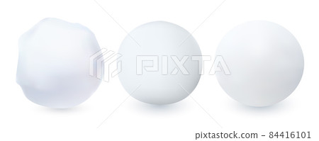 Vector Snowball Set with Shadows in Realistic... - Stock Illustration ...