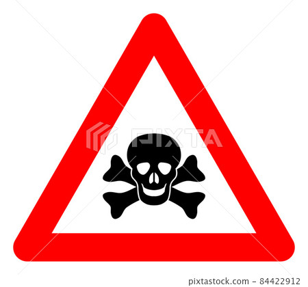 Vector Death Danger Sign Icon Illustration - Stock Illustration ...