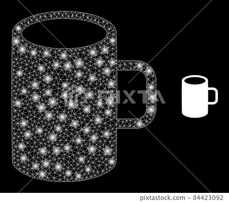 Vector Mesh Net Cup with Magic Wire Frame Spots - Stock Illustration ...