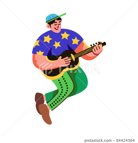 Guitar Playing Hobby Composition - Stock Illustration [84424364] - PIXTA