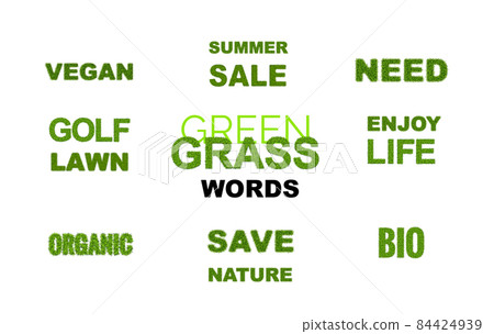 Words Made of Green Grass Textute, 3d Illustration - Stock Illustration ...