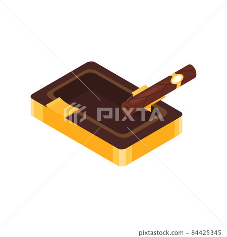 Isometric Cigar Plate Composition - Stock Illustration [84425345] - PIXTA
