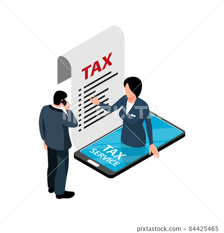 Tax Service Isometric Composition - Stock Illustration [84425465] - PIXTA