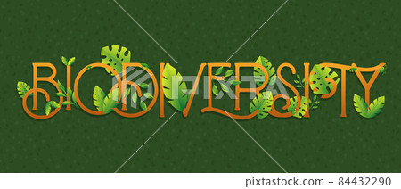 Biodiversity green plant leaf banner sign - Stock Illustration ...