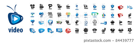 A set of vector Video logos on a white background - Stock Illustration ...